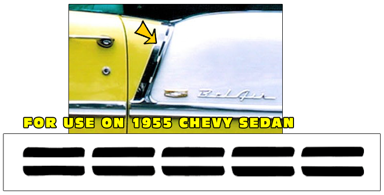 1955 Classic Chevy Upper Paint Divider Insert Decal Kit - SEDAN | Graphic Express Automotive ...