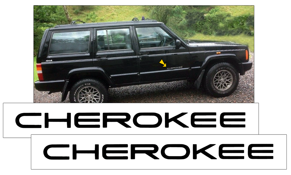 1997 Jeep Cherokee XJ Door Decal Set - CHEROKEE NAME | Graphic Express ...