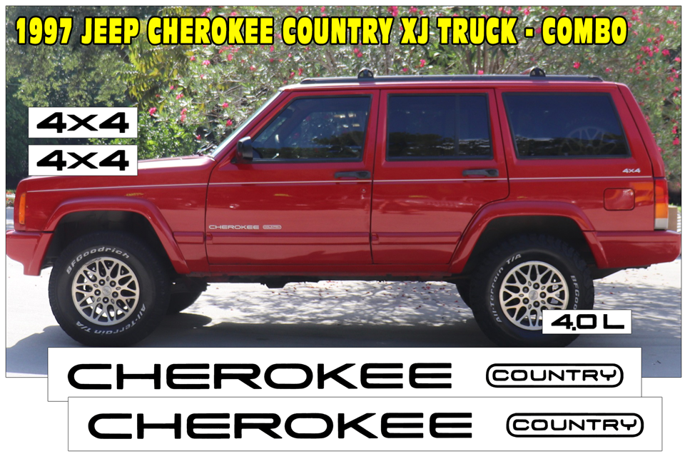 1997 Jeep Cherokee Country XJ Truck Decal Set - COMBO | Graphic Express ...