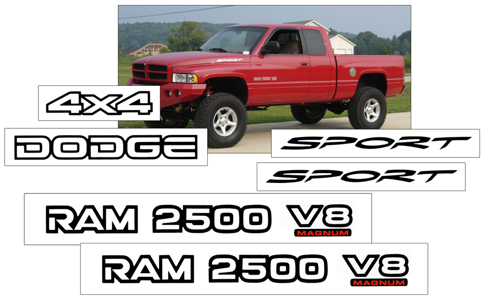 1999-02 Dodge Truck - Dodge Ram 2500 V8 Magnum Decal Kit - COMBO ...