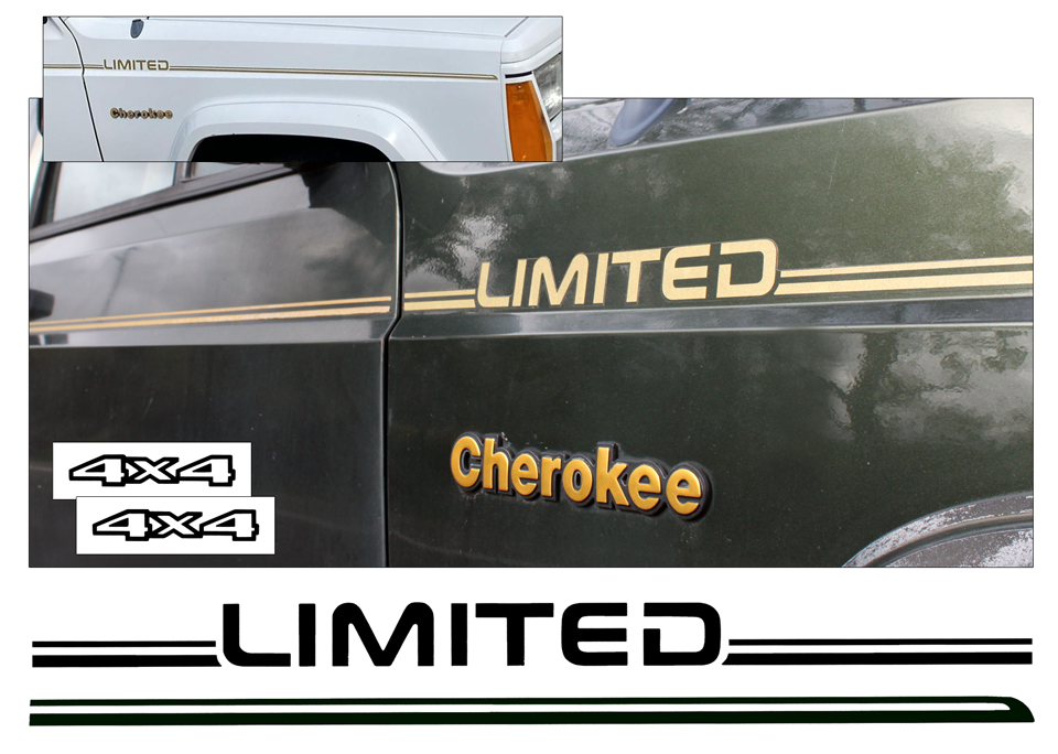 1990-96 Jeep Cherokee XJ Limited Stripe Decal Kit (Block Style ...