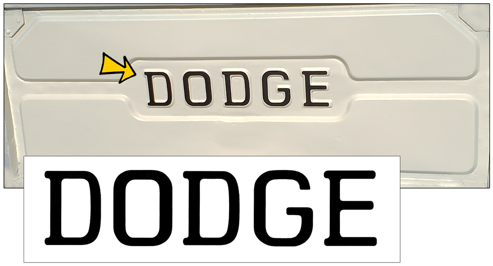 Graphic Express - 1948-60 D100 Truck - DODGE Tailgate Decal