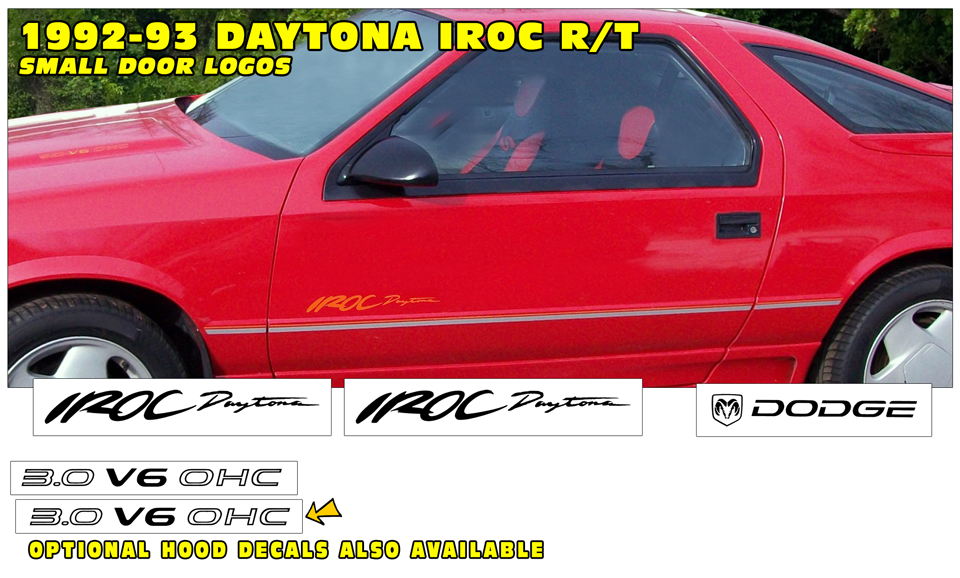 1992-93 Dodge IROC Daytona R/T - Name Decal Kit | Graphic Express ...