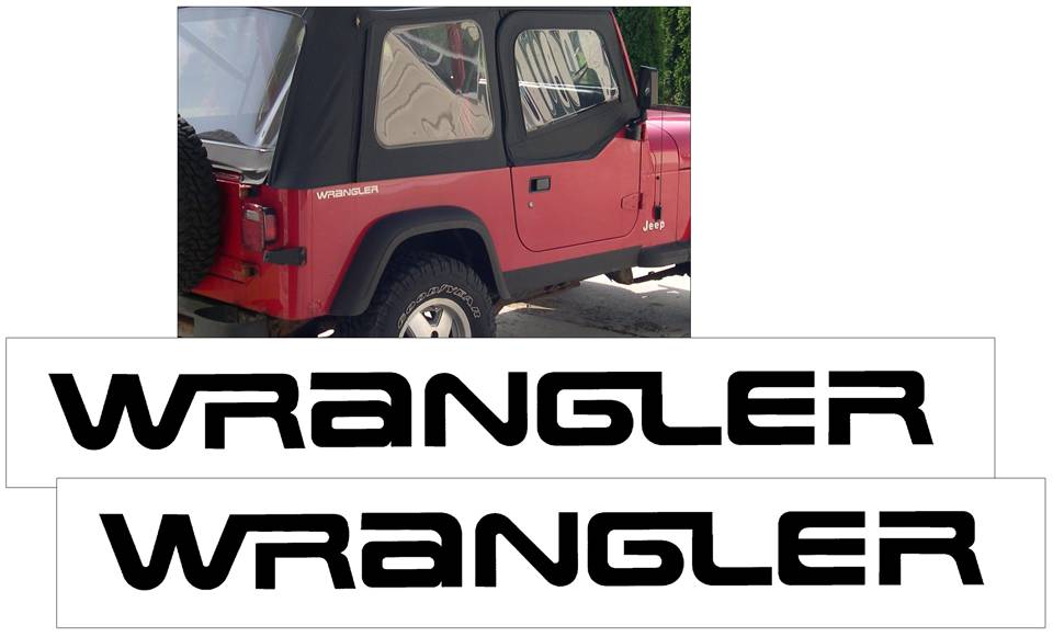 1987 - Up Jeep Wrangler YJ - Side Body Name Decal Set | Graphic Express ...