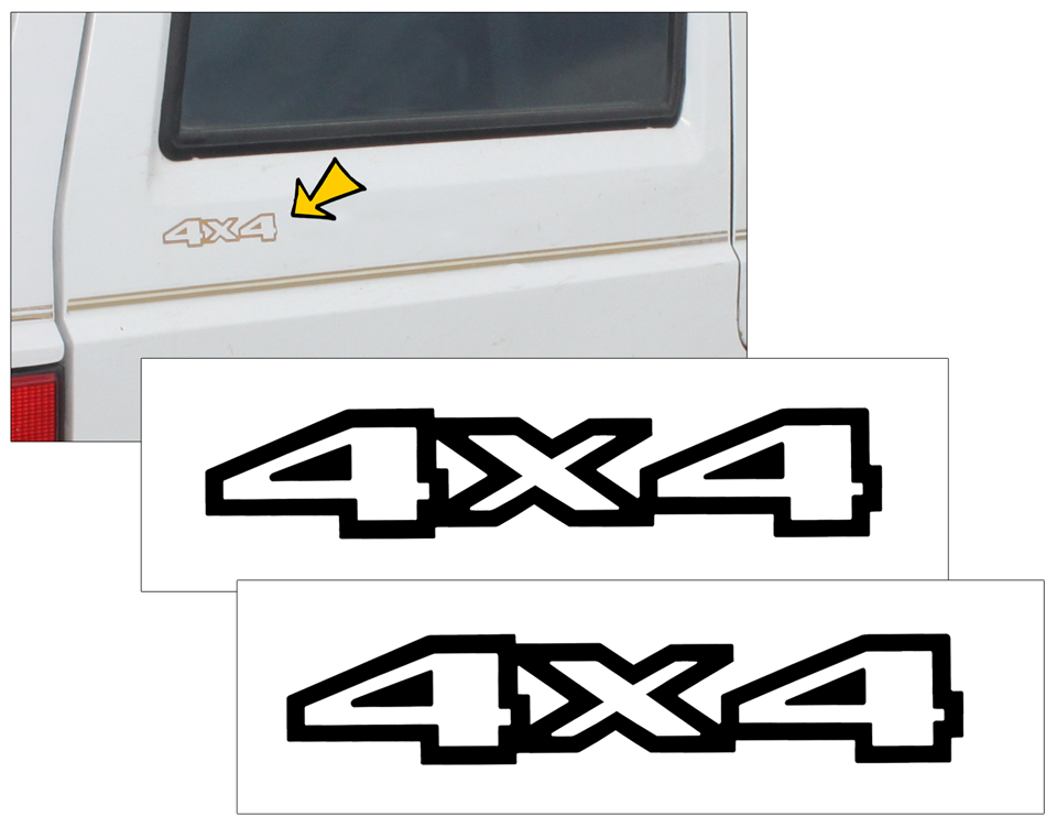 1993-97 Jeep Cherokee XJ 4x4 Quarter Panel Decal Set | Graphic Express ...