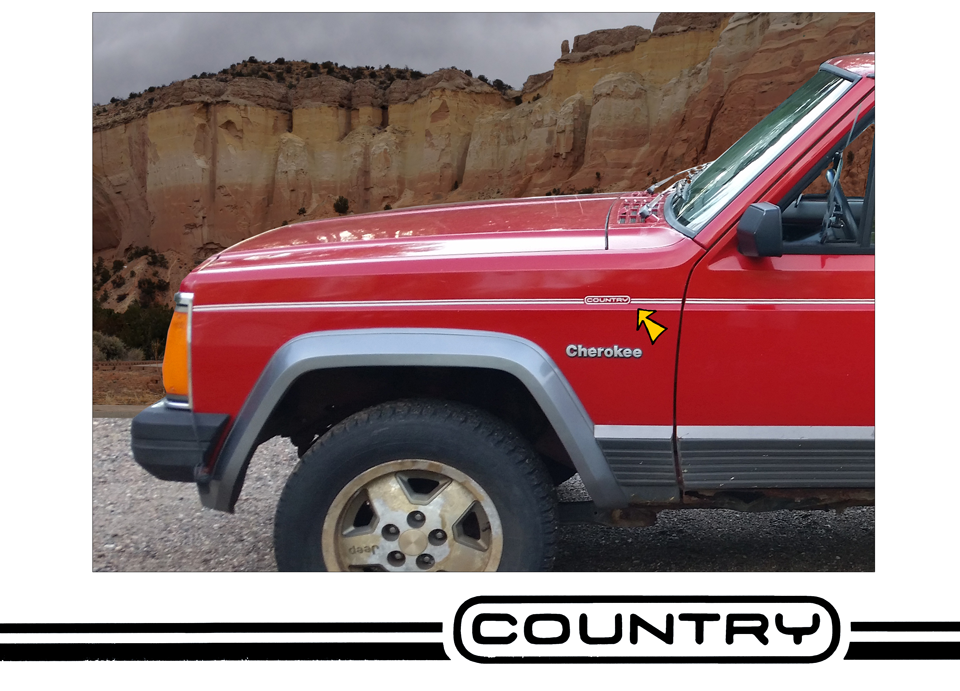 1993-97 Jeep Cherokee XJ 4 Door Country Sport Stripe Decal | Graphic ...