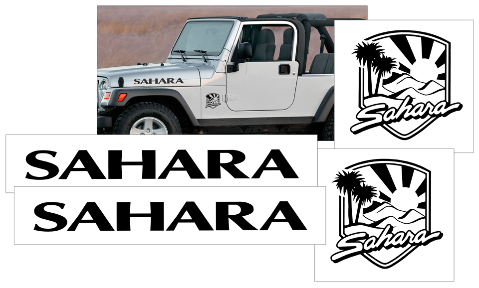 1997-04 Jeep Wrangler TJ Sahara Hood and Fender Decal Set | Graphic ...