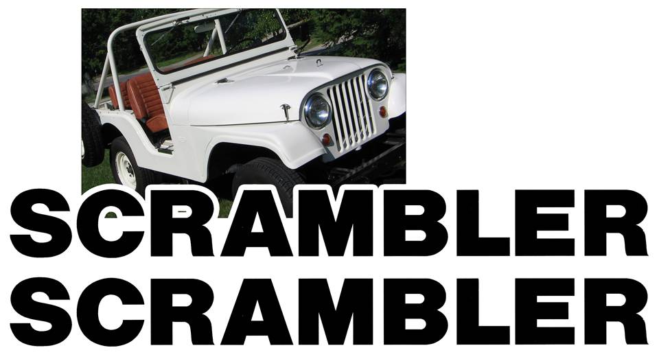 Jeep Hood Decal Lettering Kit - SCRAMBLER Name | Graphic Express ...