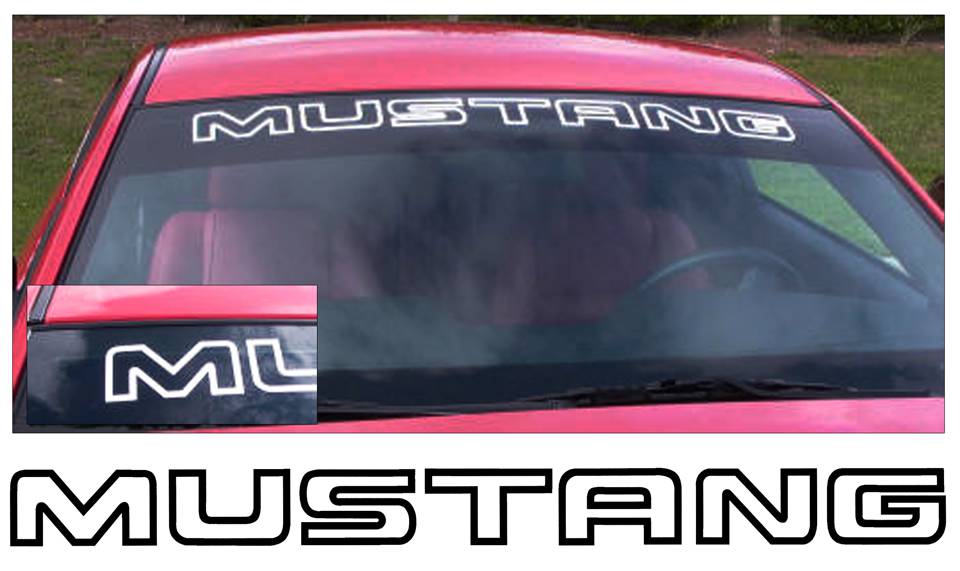 Mustang Windshield Decal - Outline Style - 3.3" x 40" | Graphic Express ...