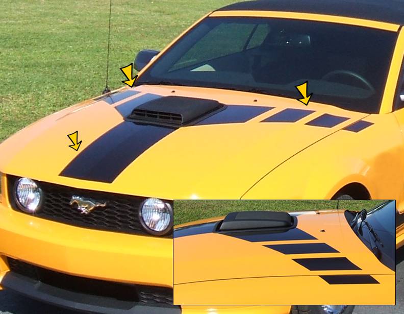 2005-09 Mustang Shaker Solid Nose Fader Stripe Decal Kit | Graphic ...
