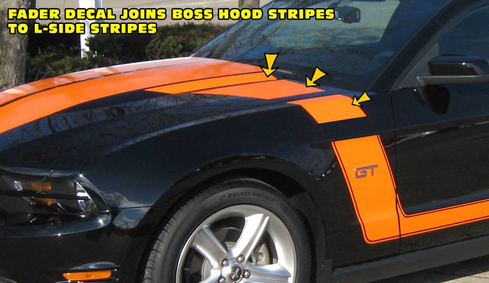 2010-12 Mustang Boss Style Fader Decal Add-On - CUSTOM | Graphic ...