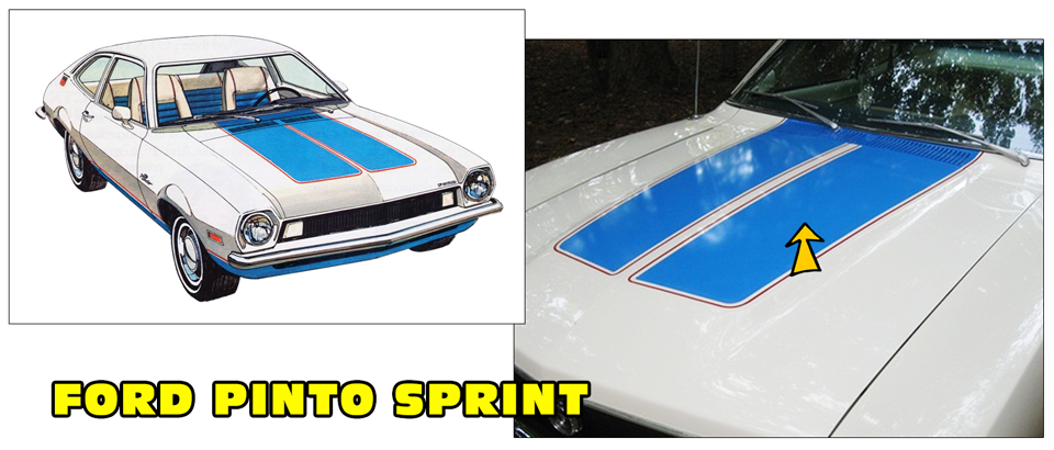 1972 Ford Pinto Sprint Dual Hood Stripes Decal | Graphic Express ...