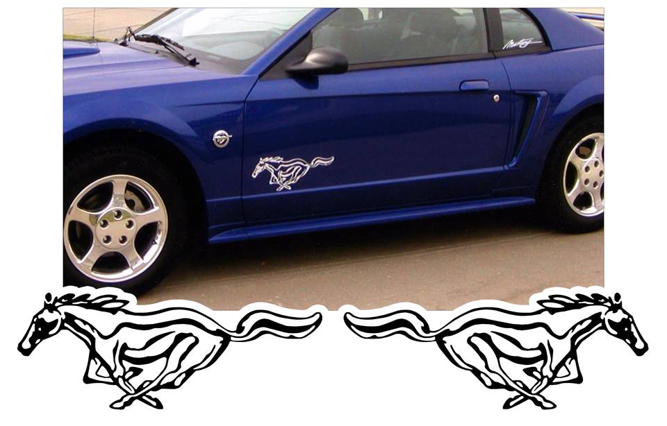 Mustang Detailed Pony Decal Set - 5" x 13" | Graphic Express Automotive ...