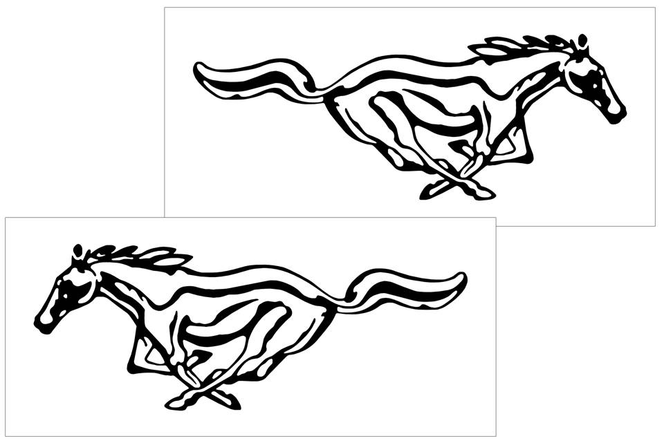 Mustang Detailed Pony Decal Set - 12" x 31.25" | Graphic Express ...