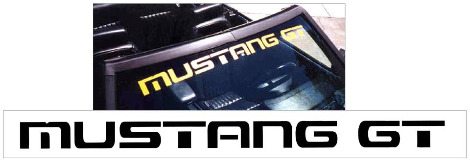 1987-93 Mustang GT Windshield Decal - 2.5" x 40" | Graphic Express ...