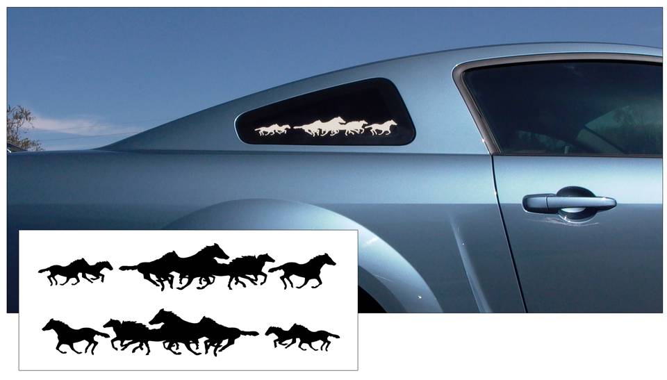 Mustang Herd Pony Decal Set - 2.5" Tall | Graphic Express Automotive ...