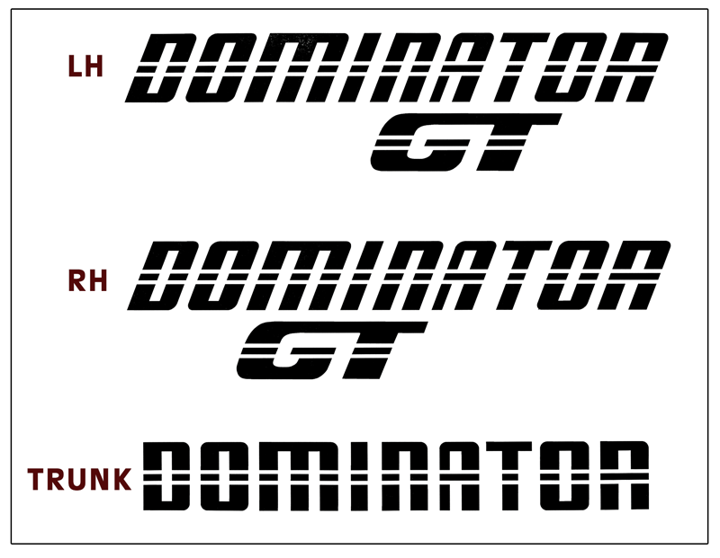 1983 Mustang Dominator GT Decal Set