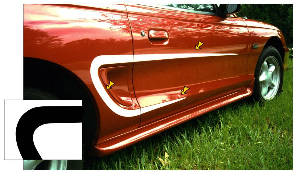 1994-98 Mustang Solid Line C-Stripe Side Stripe Decal