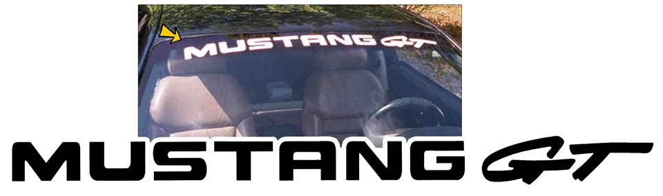 Mustang GT Windshield Decal - 3" x 40" | Graphic Express Automotive ...