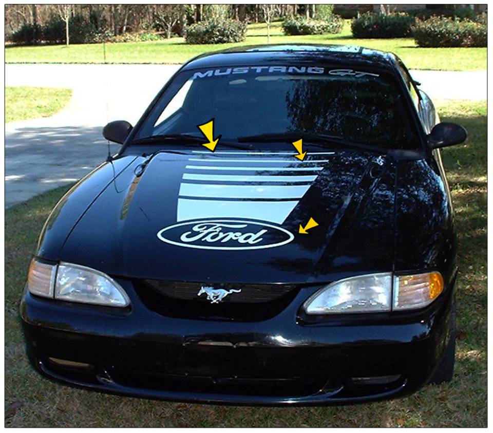 1994-98 Mustang Fade Hood Decal with Ford Logo | Graphic Express ...