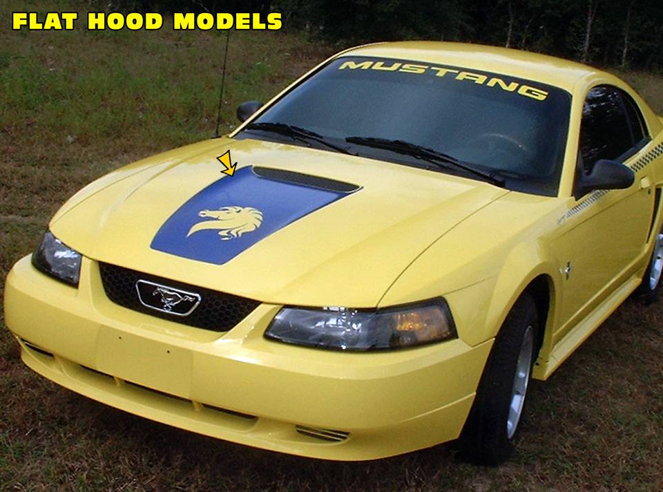 1999-03 Mustang Square Nose Hood Decal - Horse Head Cutout - Flat Hood ...