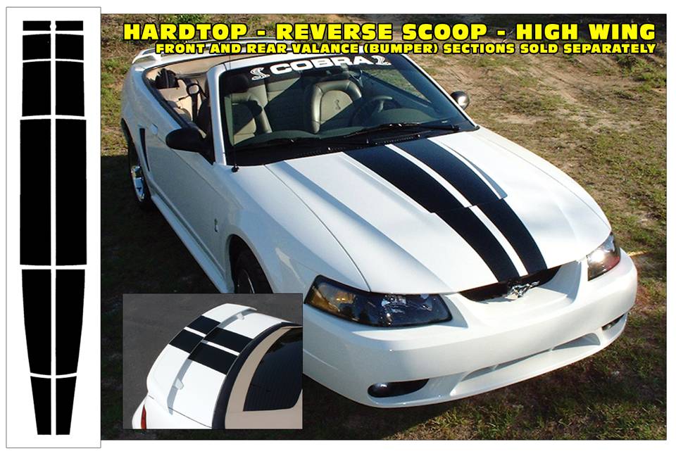 1999-02 Mustang Cobra Lemans Racing Stripe Decal - Hardtop - Reverse ...