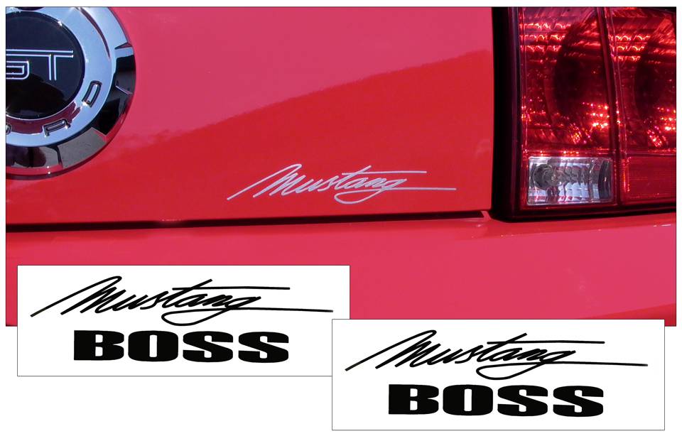 Mustang Boss Script Decal Set - 2.25" x 8" | Graphic Express Automotive ...