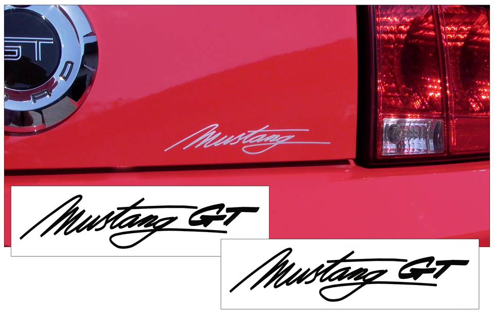 Mustang GT Script Decal Set - 2.25" x 10" | Graphic Express Automotive ...