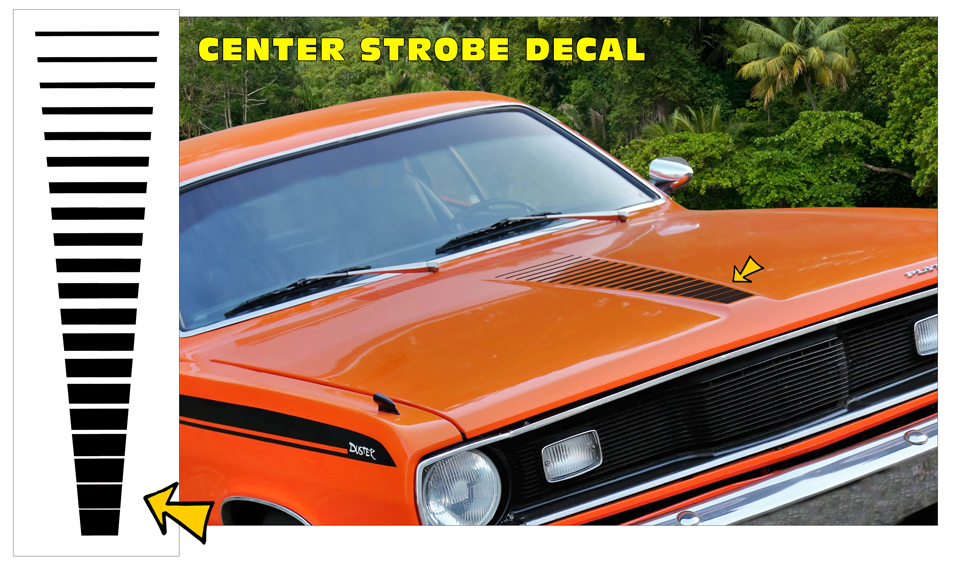 1971-72 Plymouth Duster Center Hood Strobe Decal | Graphic Express ...
