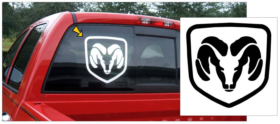 Dodge Ram Head Decal - 9" x 9" | Graphic Express Automotive Graphics