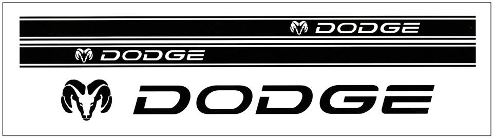 Dodge Truck Lower Rocker Stripe Decal Kit with Ram Head Cutout ...