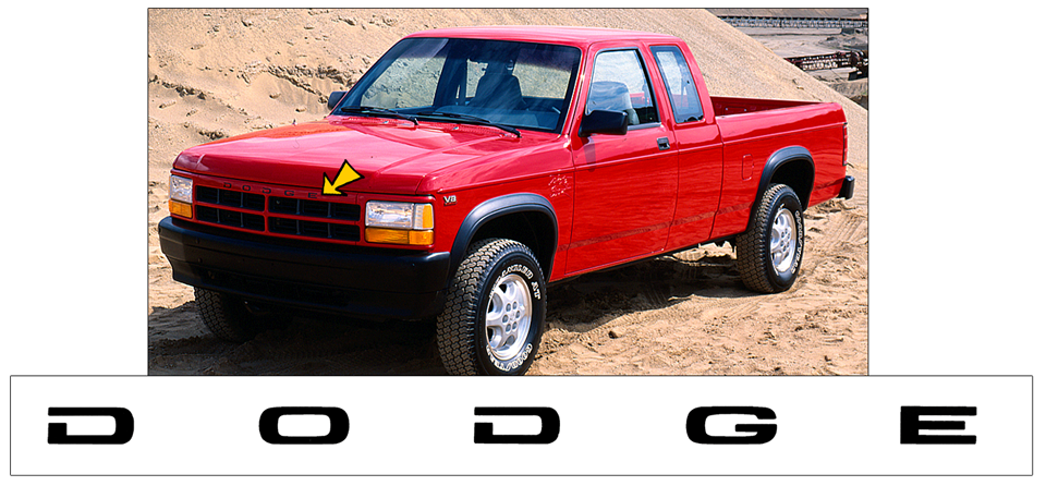 1991-96 Dodge Dakota Grille Decal Letters - DODGE | Graphic Express ...