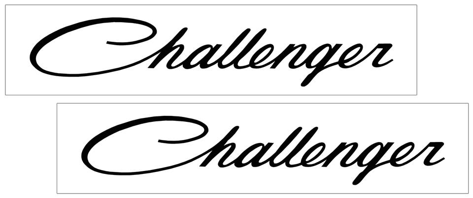 Challenger Script Name Decal Set - Small - 1.9" x 10" | Graphic Express ...