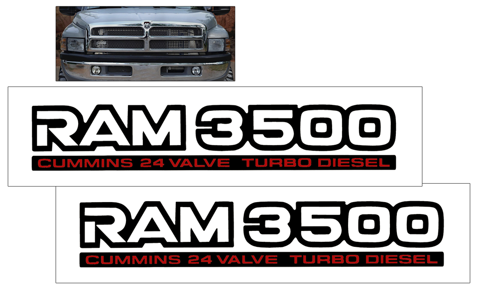 1999-05 Dodge - RAM 3500 Cummins 24 Valve Turbo Diesel - Door Decal Set ...