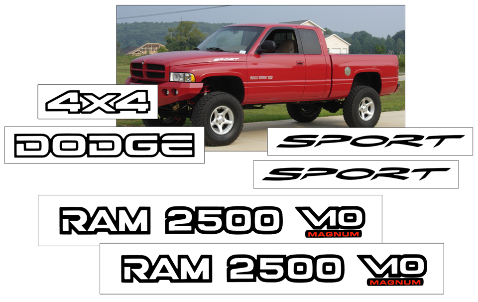 1999-04 Dodge Truck - Dodge 2500 V10 Magnum Ram Decal Kit - COMBO ...