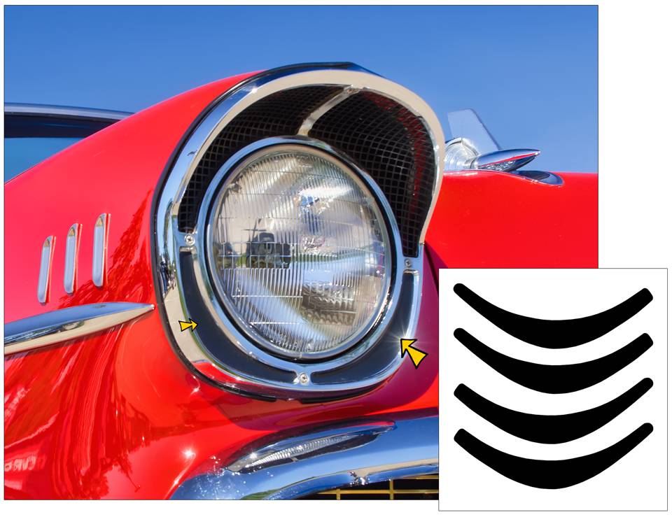 1957 Classic Chevy Bel Air Headlight Bezel Insert Decals | Graphic ...