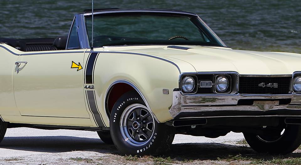 1968 Oldsmobile 442 Stripe Stripe Decal Stencil
