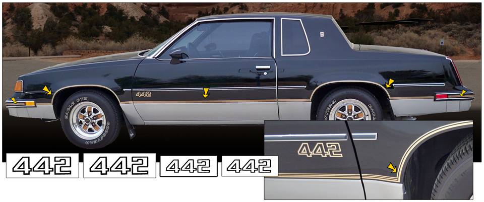 1985-86 Oldsmobile 442 Reproduction Stripe Kit