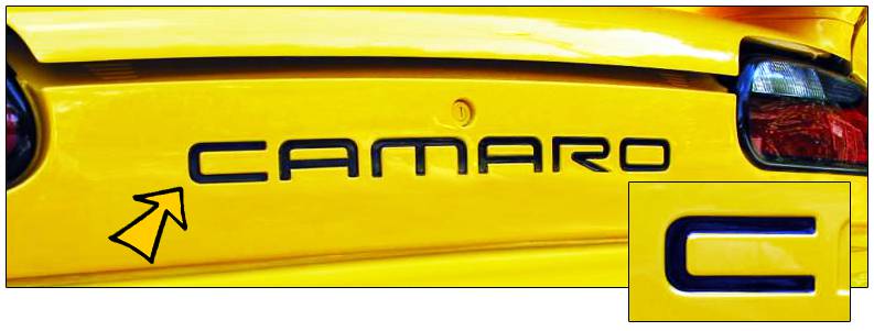 1993-02 Camaro Embossed Rear Bumper Decal Letters | Graphic Express ...