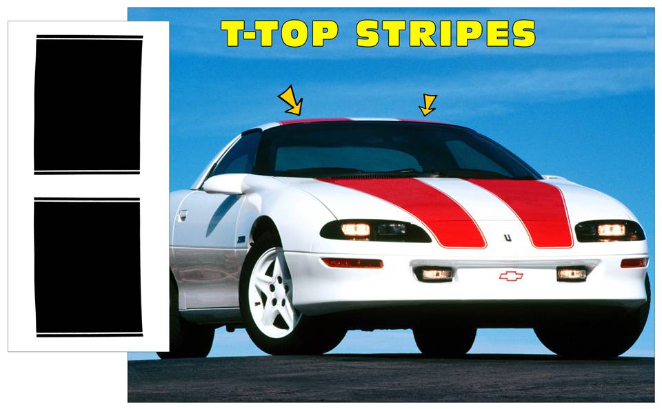 1993-02 Camaro SS T-Top Stripes Decal Add On - T-TOP | Graphic Express ...