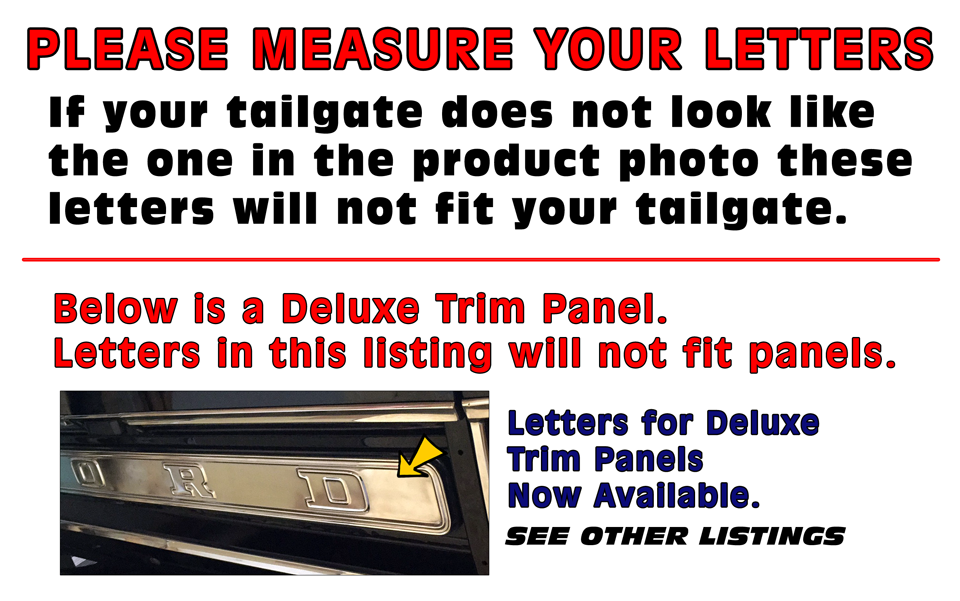 1953-72 Ford F100 Tailgate Letter Decal Set - FLARESIDE | Graphic ...