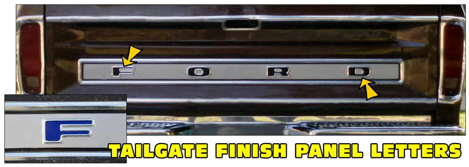 1973-79 Ford F100 - F350 Trim Panel Tailgate Decal Letters | Graphic ...