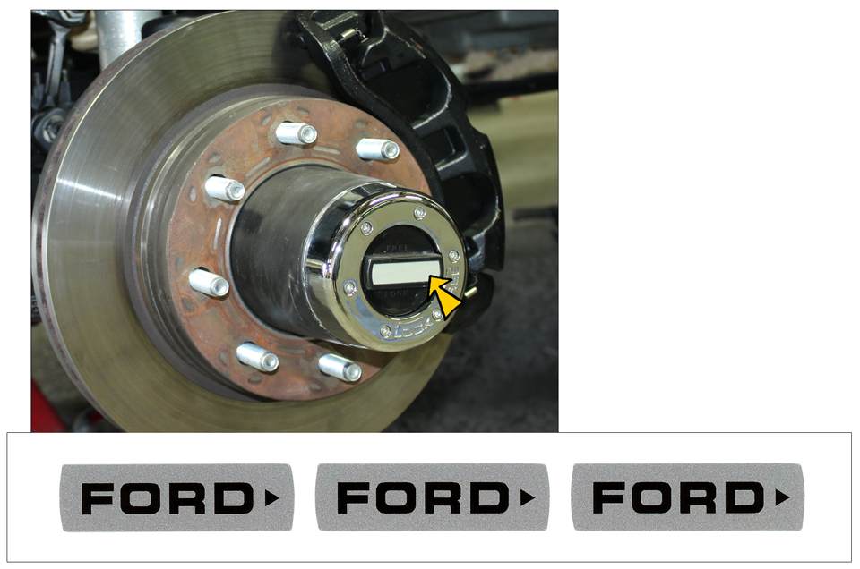 Ford Locking Hub Insert Decals - F150 F250 F350 Bronco - Two Sizes
