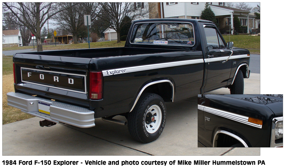 1984-85 Ford F150 F250 EXPLORER Upper Body Stripe Decal Kit - ONE COLOR ...